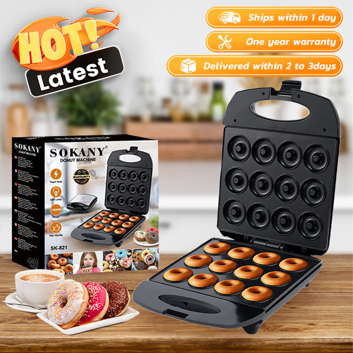 SOKANY 12 Hole Mini Donut Maker,small kitchen appliances Waffle Maker ...