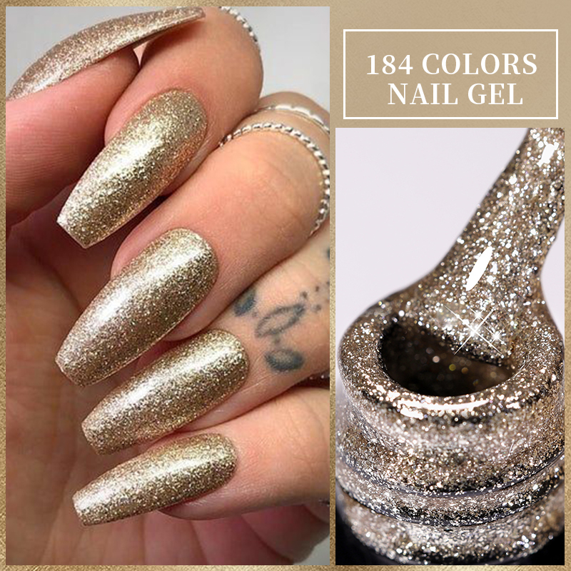 LILYCUTE Pink Glitter Gel Nail Polish Sparking Sequin All For Manicure ...