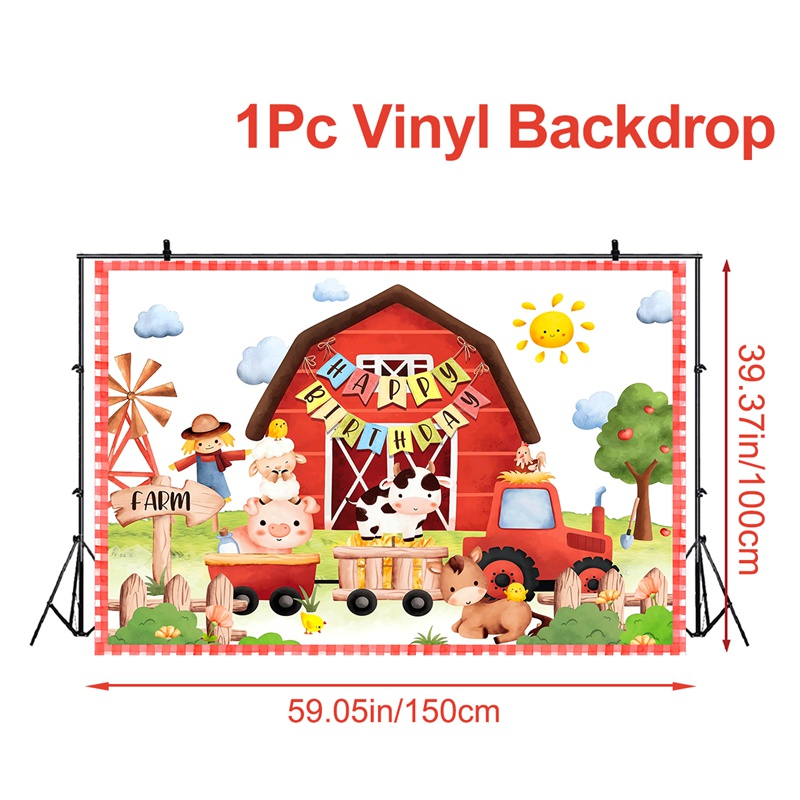 150*100cm Farm Theme Backdrop Animal Banner Party Decorations Farm ...