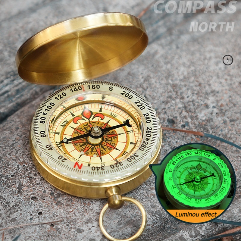 High Quality Camping Hiking Pocket Brass Golden Compass Portable ...