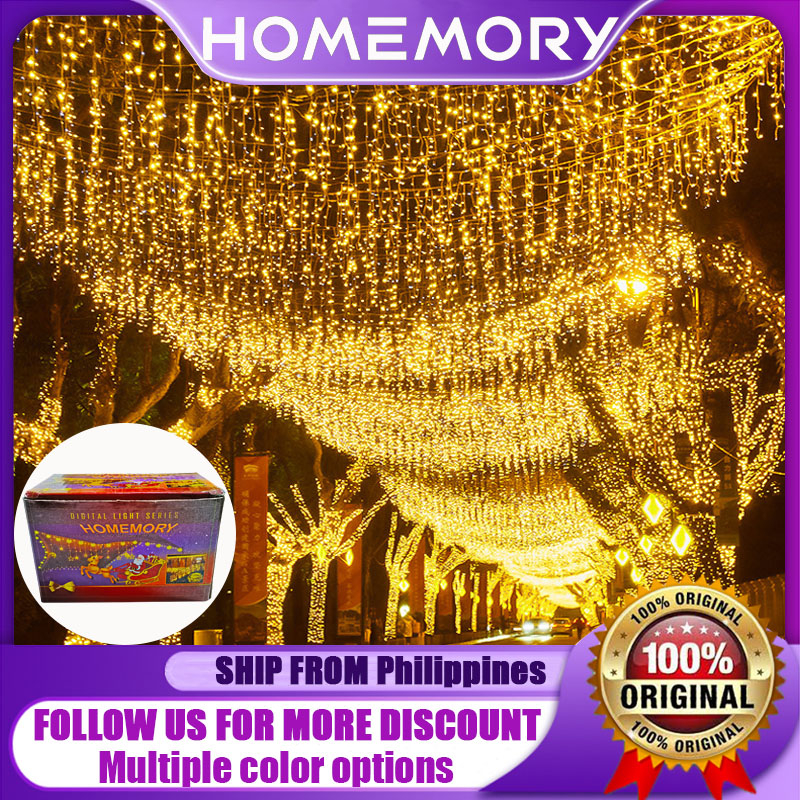 HOMEMORY Christmas Light LED Waterproof Curtain Light with Controller Indoor Outdoor Party ...