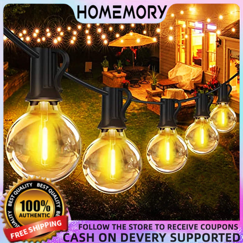 HOMEMORY Christmas Lights G40 Bulb Led String Lights Outdoor Garden ...