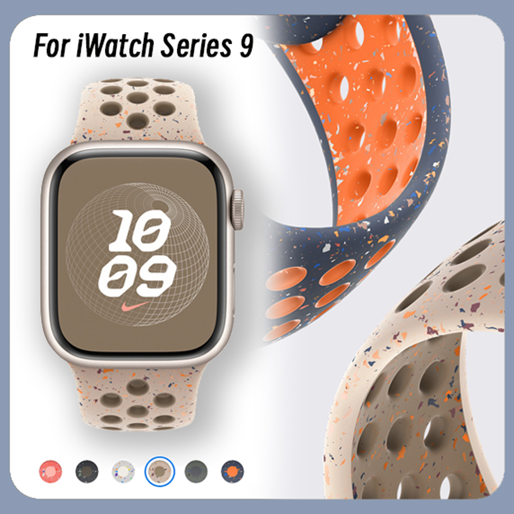 Sport Breathable Silicone Strap for iWatch Ultra 2 49mm 45mm 44mm 41mm ...