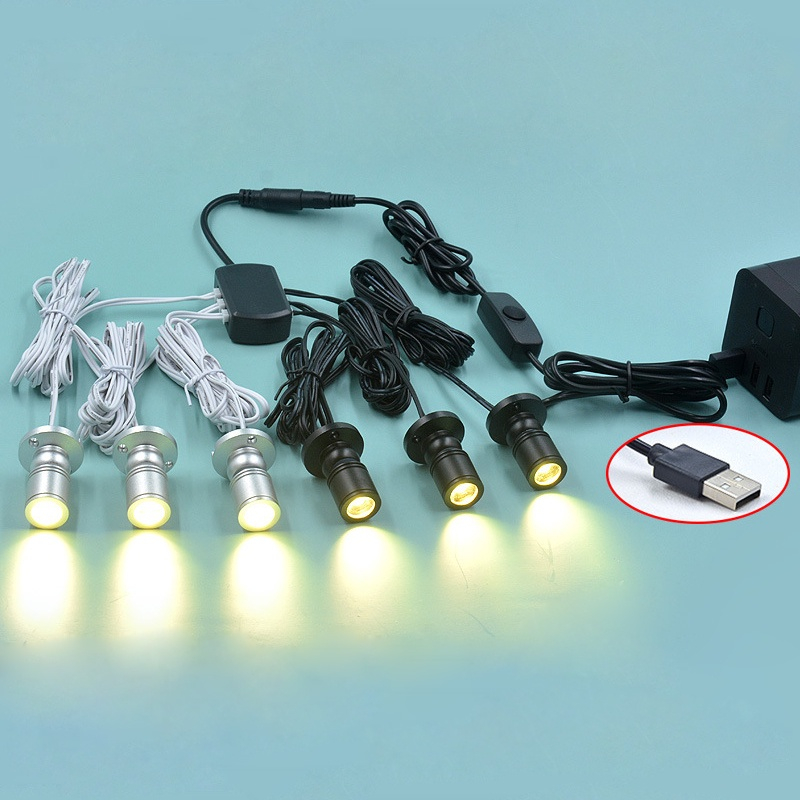 1+8Mini surface mounted small spotlight LED jewelry showcase kitchen ...