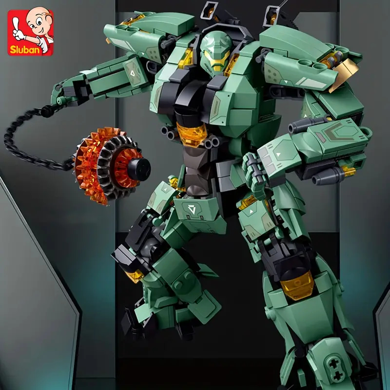 Sluban 542pcs Green Warrior Robot With Chain Hammer Building Blocks ...