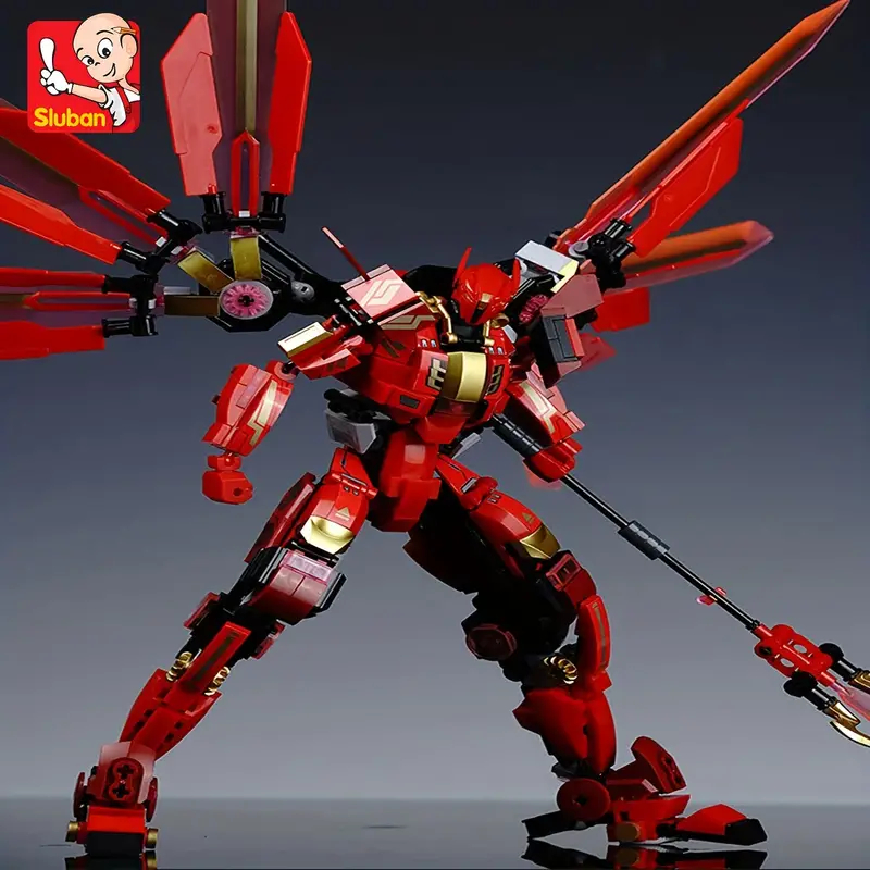 Sluban 511pcs Red Halberd Warrior Robot Building Blocks Toys, Battle ...