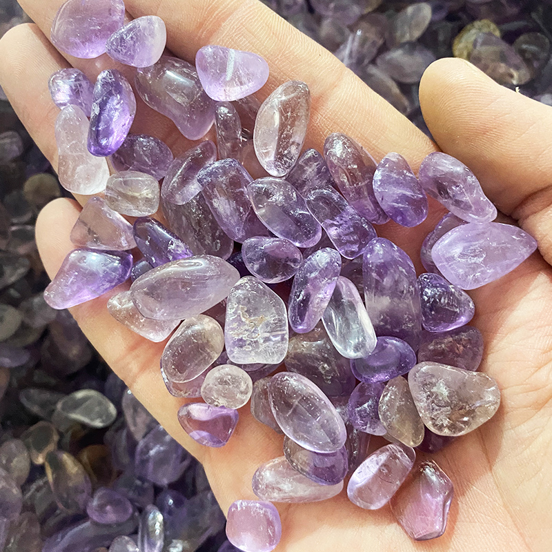 100gram/pack Natural Transparent Light Amethyst Chips Rock Crystal ...