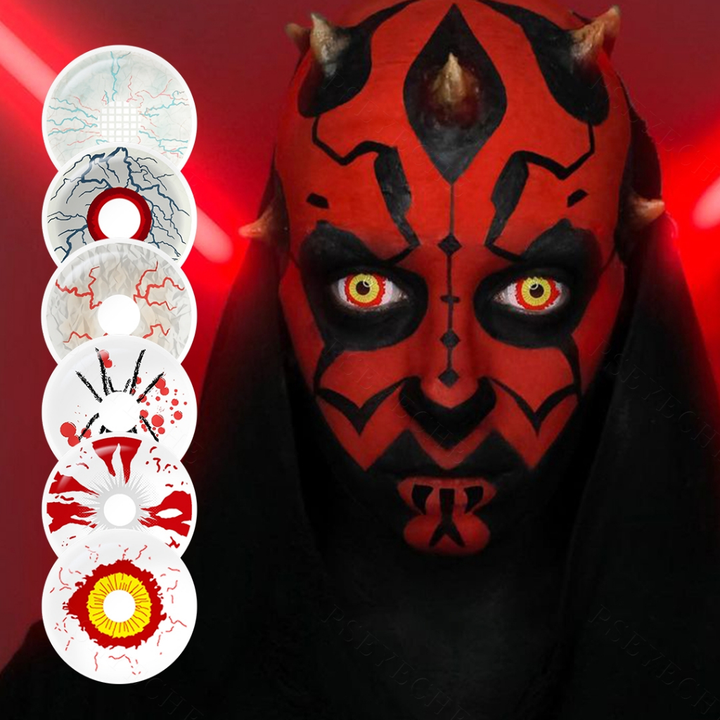 Pseyeche Halloween Cosplay Contact Lens 22MM Crazy Lightning Clown ...