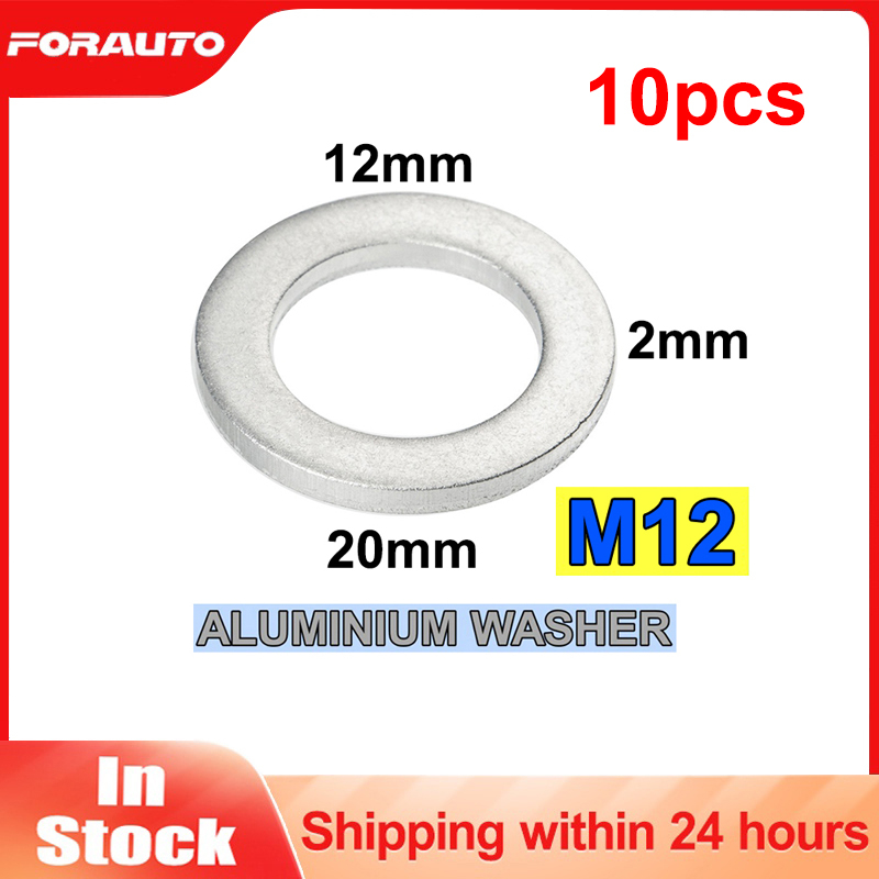 [Ready Stock] 10PCS 12mm Aluminum Engine Oil Crush Washers Drain Plug ...
