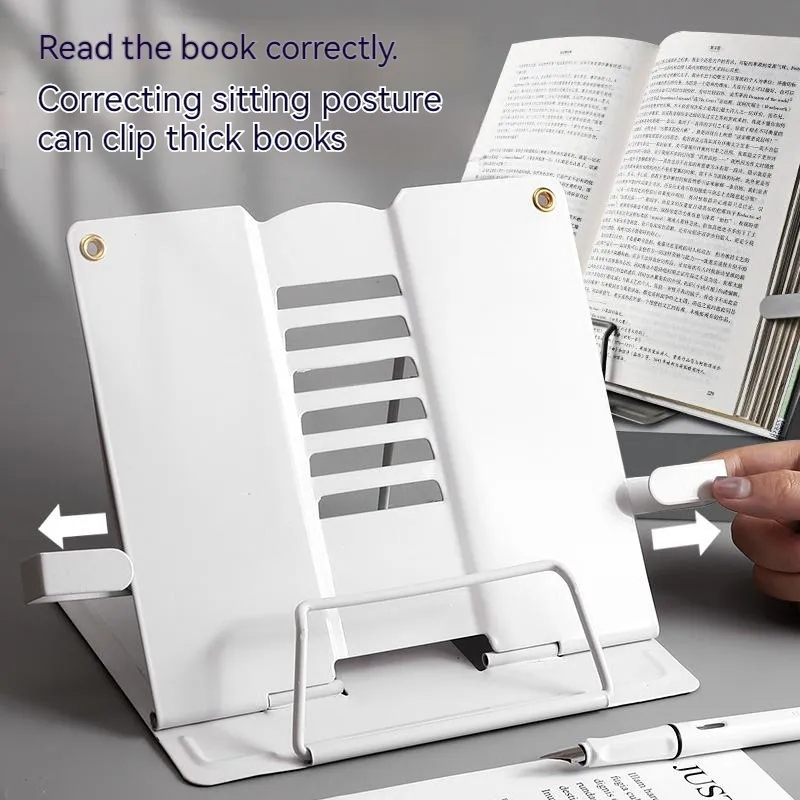 Portable Book Stopper Reading Stand Book Holder Metal Adjustable ...