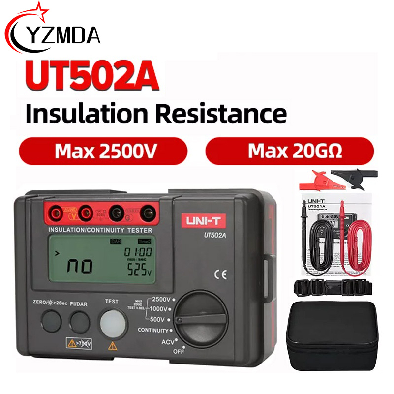 UNI-T UT501A UT502A 100V-2500V Insulation Grounding Resistance Meter ...