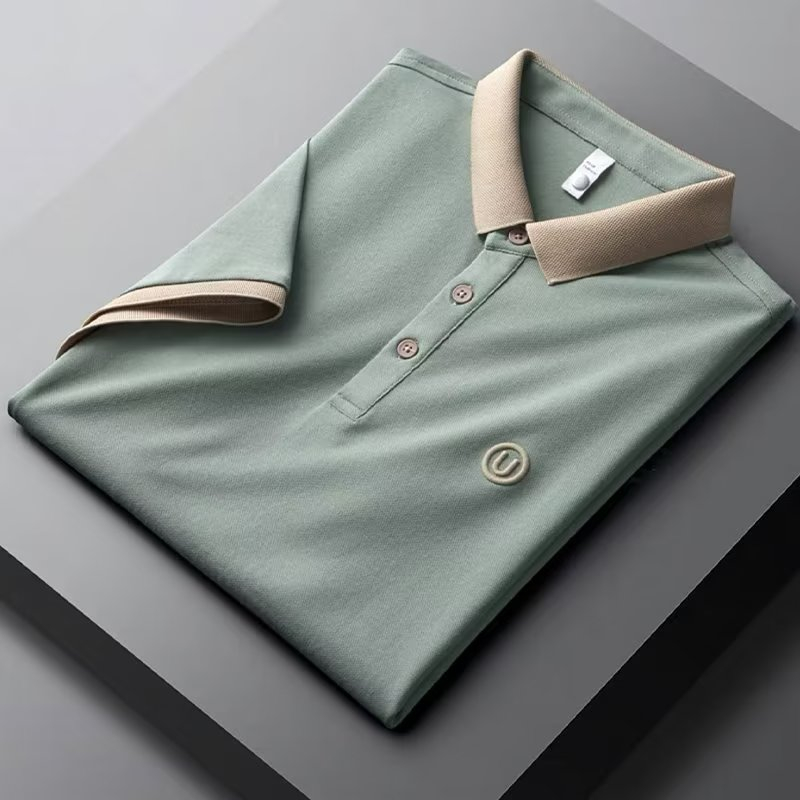 Korean Version Men's Layered Embroidered Polo Shirt Summer Golf Polo ...