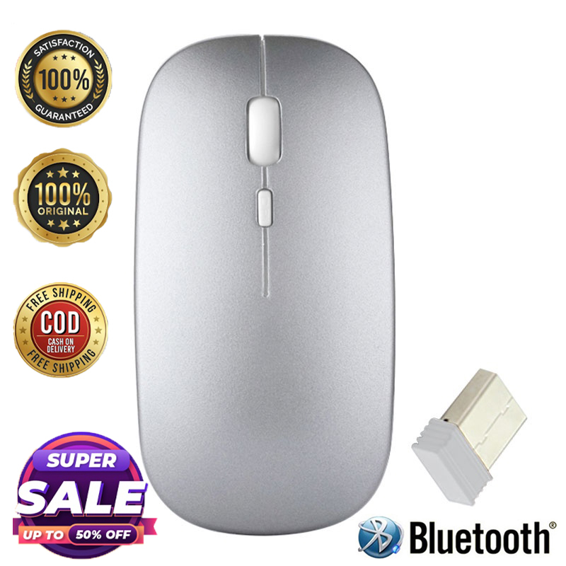Wireless Bluetooth Mouse Low Noise Rechargable Mice 2.4G Laptop Desktop ...