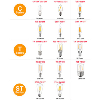 E12 E14 E27 LED Edison Bulbs 1W 2W 3W 4W 6W 8W House Decoration Bulb C7 C35 T20 T16 A19 G40 G80 ...