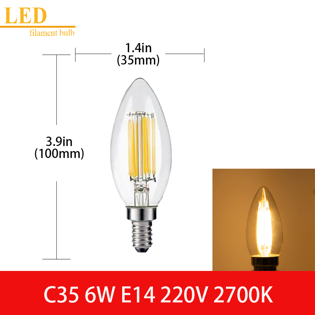 E12 E14 E27 LED Edison Bulbs 1W 2W 3W 4W 6W 8W House Decoration Bulb C7 C35 T20 T16 A19 G40 G80 ...