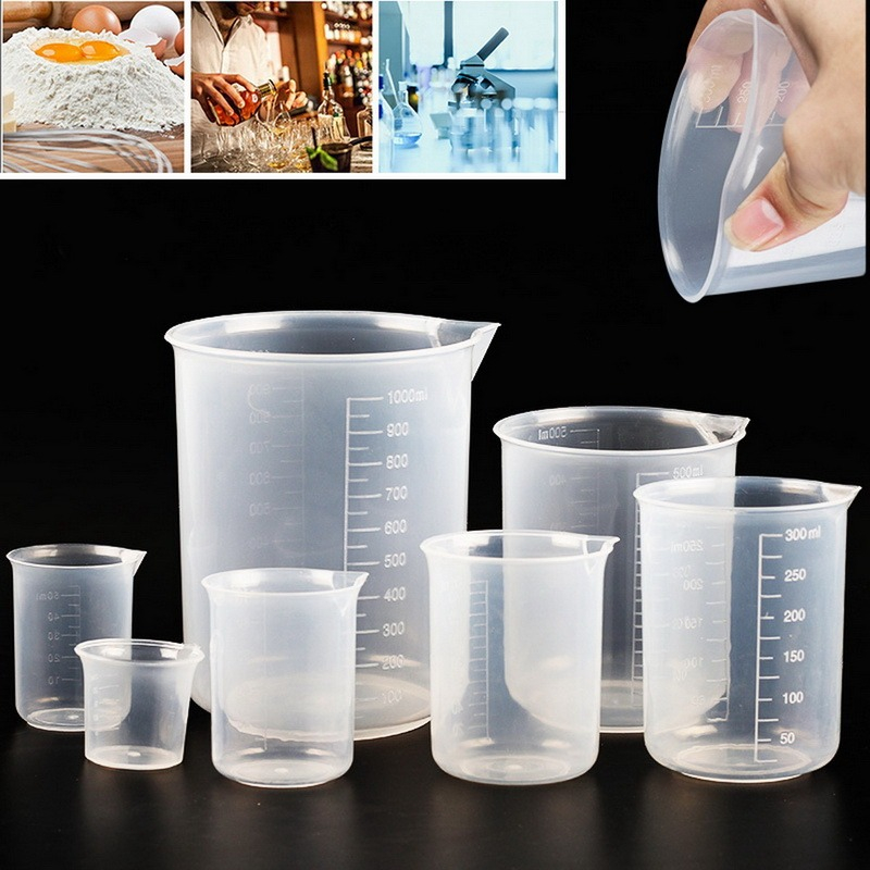 1Pcs Plastic Measuring Cup Laboratory Beaker Graduated Cup Water Scale ...
