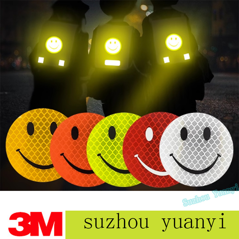 3M reflective stickers Smiley face cartoon personality creative ...