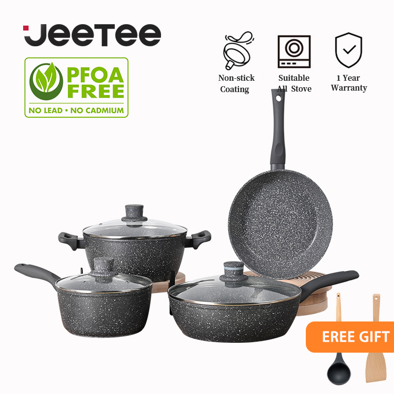 Jeetee Non Stick Pan 4pcs Kitchen Cookware Set Original Light Weight ...