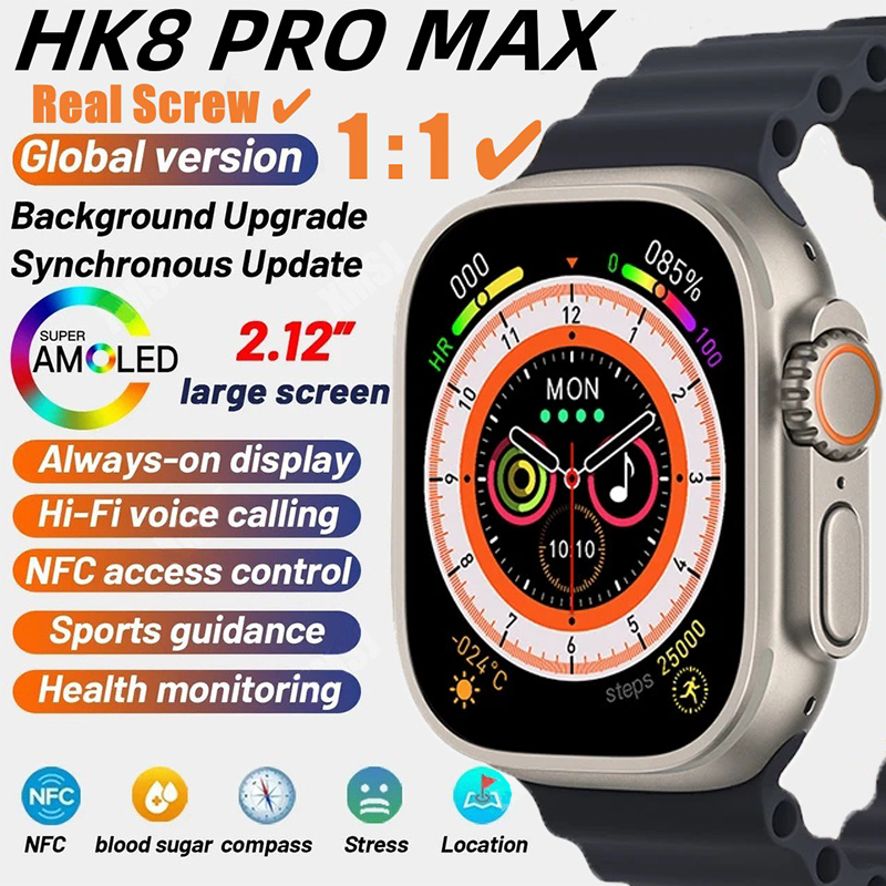 HK8 Pro Max Gen 2 ChatGPT Amoled 49mm 2.12 Inch Smart Watch Men Series 8 Ultra Wireless ...