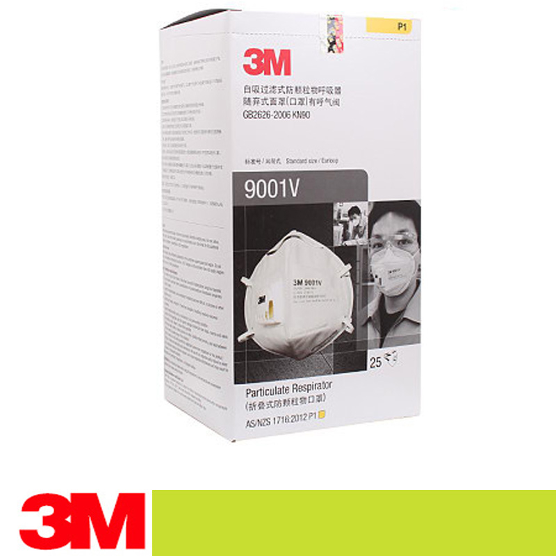 3M 9001V Mask Dust Respirator folding Protection Mask Breather valve ...