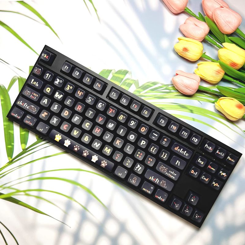 【Keycap Only】Cute Cat Claw Keycap 126 keys MDA Profile PBT Sublimation ...