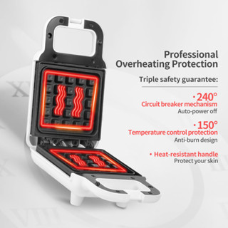 Simplus 2 in 1 Donut/Waffle/Sandwich Maker Bread Maker Toaster Electric ...