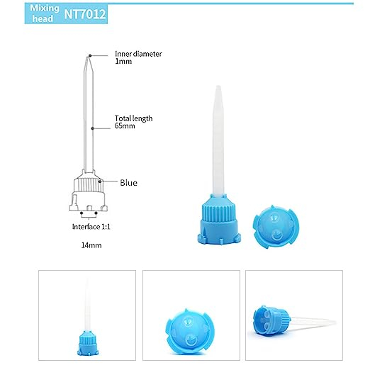 50pcs Dental Silicone Mixing Tips Blue 1:1 Lab Disposable Dental Tips ...