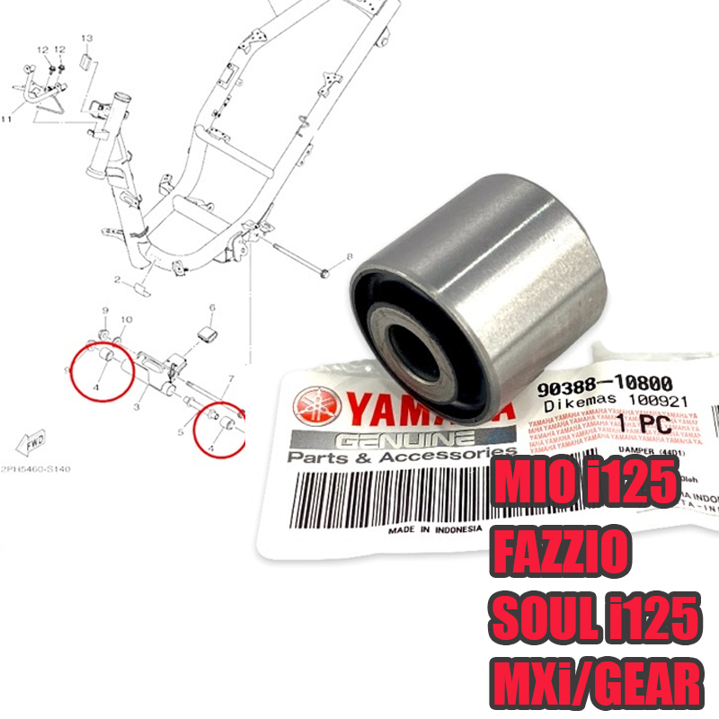 OEM 2 PCS DAMPER ENGINE BRACKET SUPPORT MIO i125/SOUL i125/MXi/ GEAR ...