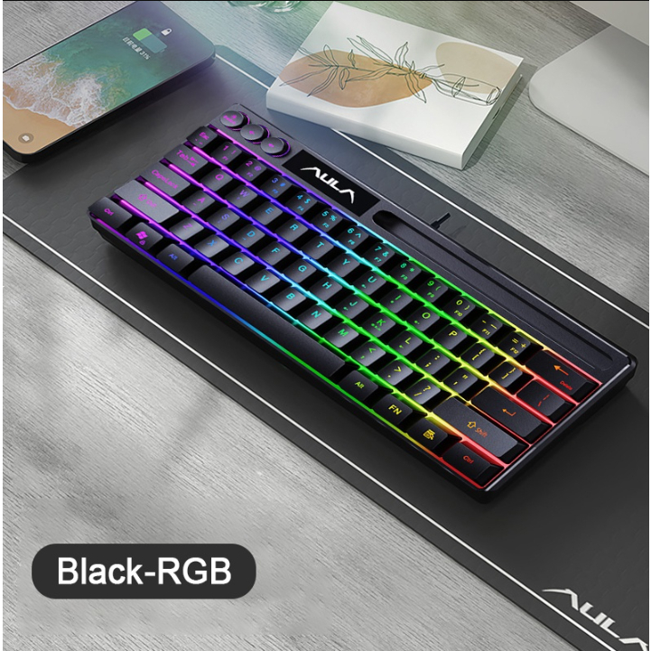 AULA F3061 61Keys Wired RGB Gaming Keyboard Membrane Keyboard USB ...