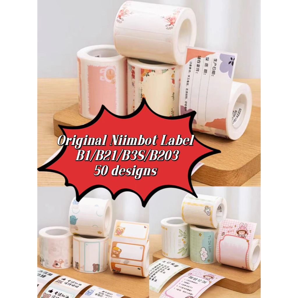 Niimbot B21/B3S/B1/B203 White Label Colorful Label tape Label Sticker ...