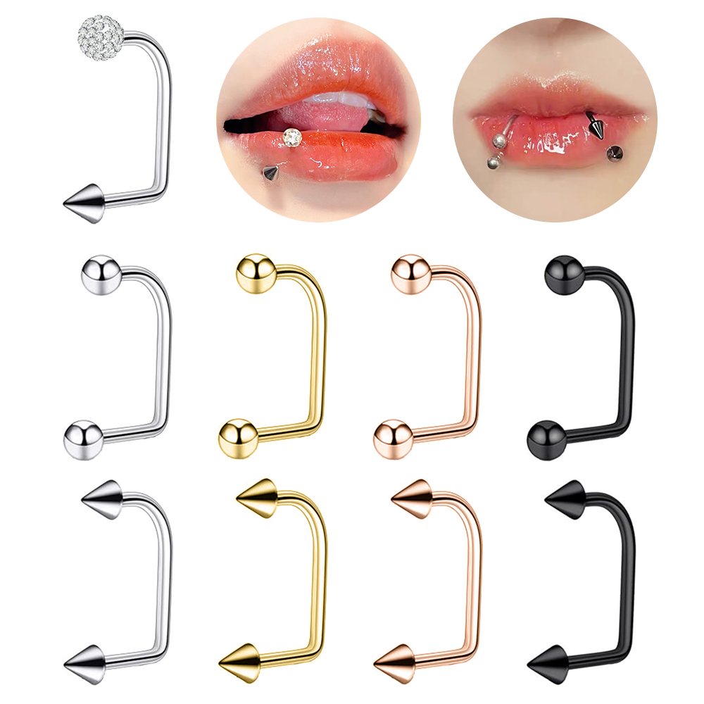 1 PC 8/10mm U Shape Lip Ring Stainless Steel Lippy Loop Lip Monroe ...