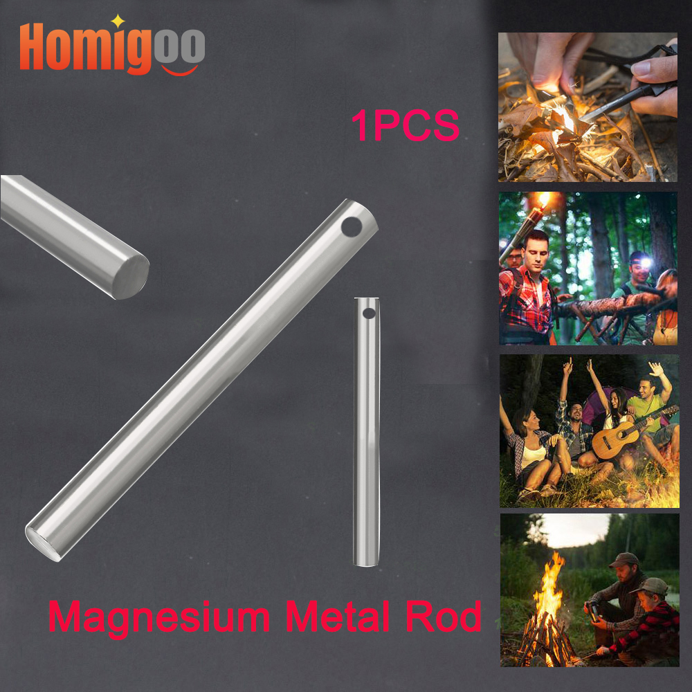 Homigoo 1pcs High Purity Magnesium Bar Rod with Hole Portable Outdoor ...