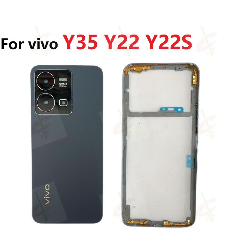 Back cover housing Middle frame for vivo Y35 Y22 Y22S V2026 V2027 ...