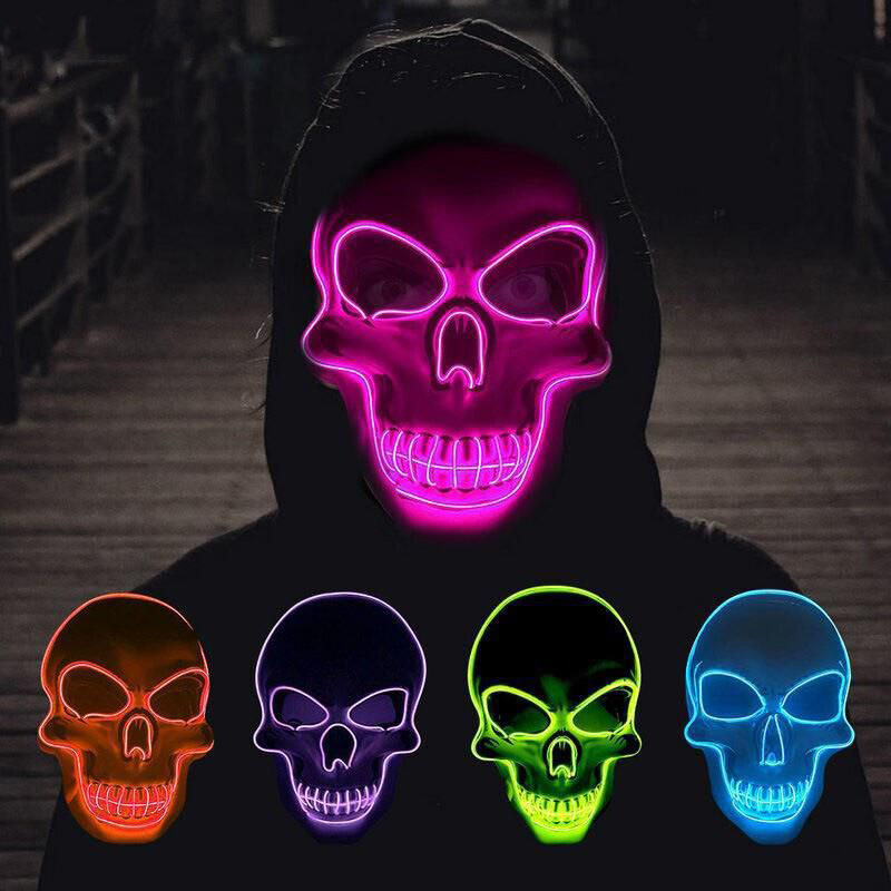 COLDPLAY-Halloween LED Mask Neon Party Luminous Light Scary The Purge ...