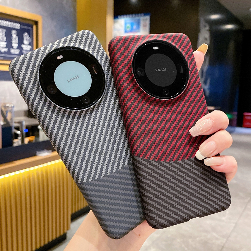 Splice Carbon Fiber Pattern PC Hard Case For Huawei Mate60 Mate60Pro Mate60Pro+ Mate40 Mate30 ...