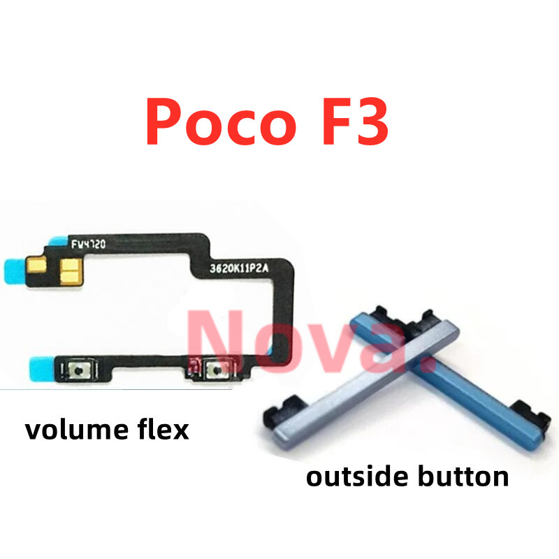 For Xiaomi Poco F3 Power Volume Button Flex Cable Side Key Switch ...