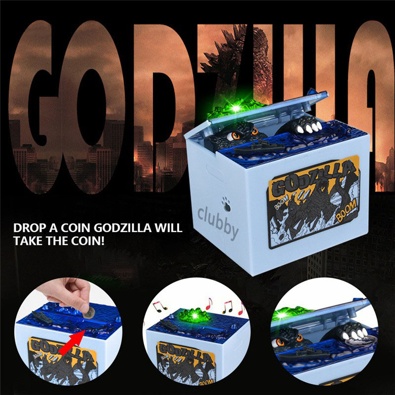 Godzilla Piggy Bank Money box Music Electronic Children's Coin Piggy ...