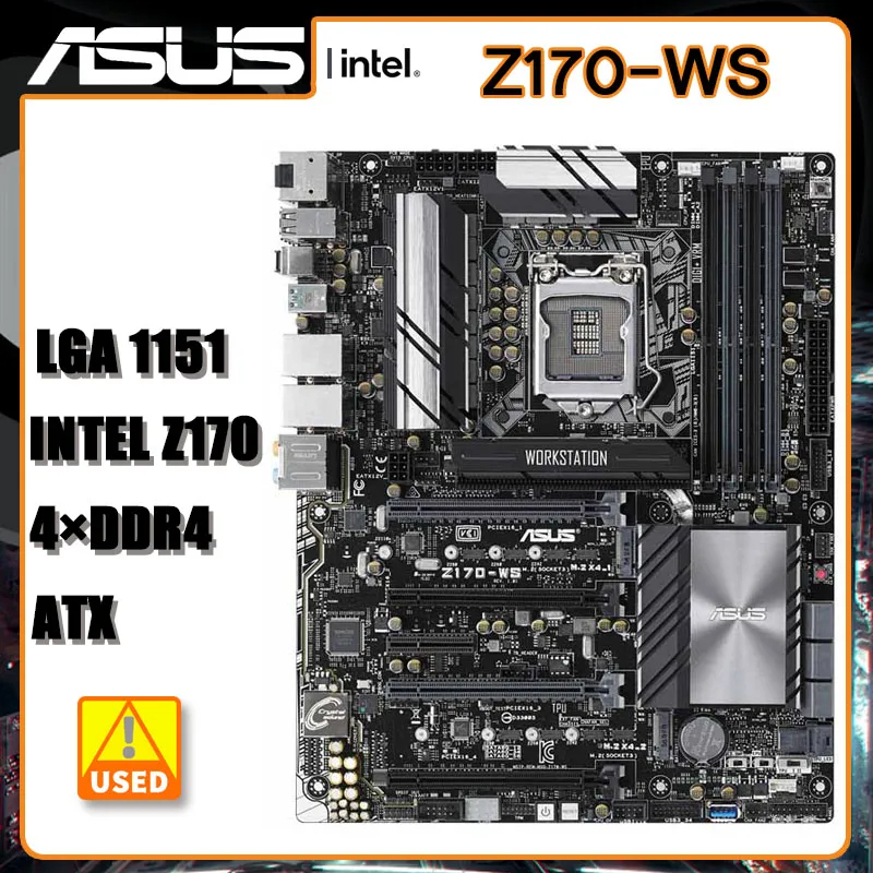 Z170 Motherboard ASUS Z170-WS DDR4 64G 1151 Motherboard USB 3.1 M.2 HDMI 2.0 support 6th gen ...