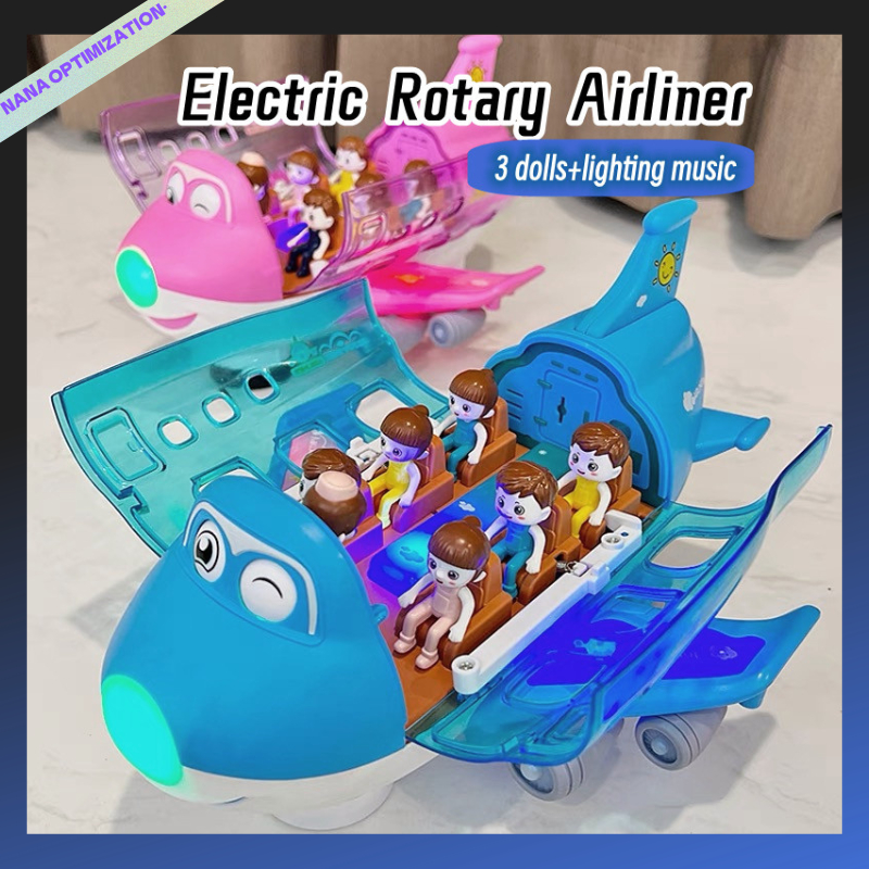 Children's electric toy 360 ° rotating plane with three dummy models ...