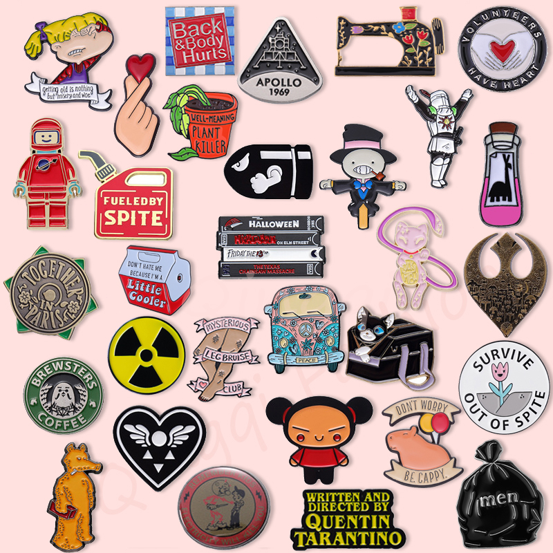 Classical Vintage Enamel Brooch Cartoon Funny Brooch Laple Badges ...