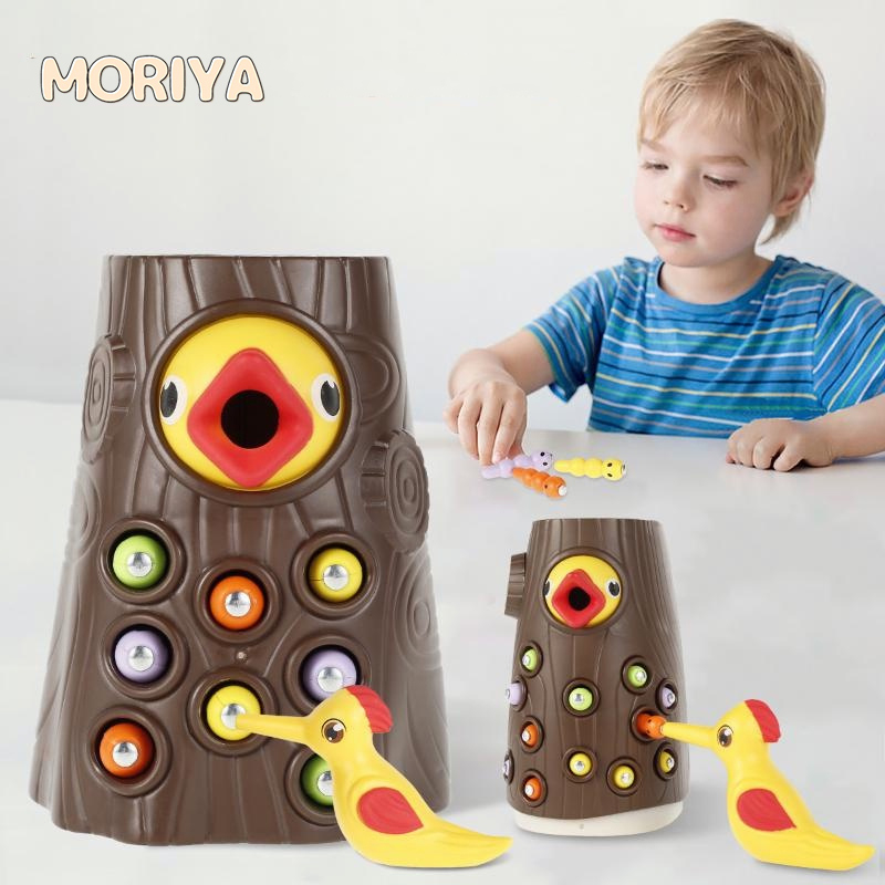 Child Woodpecker Fishing Magnetic Bird Catching Insect Worm Busyboard ...