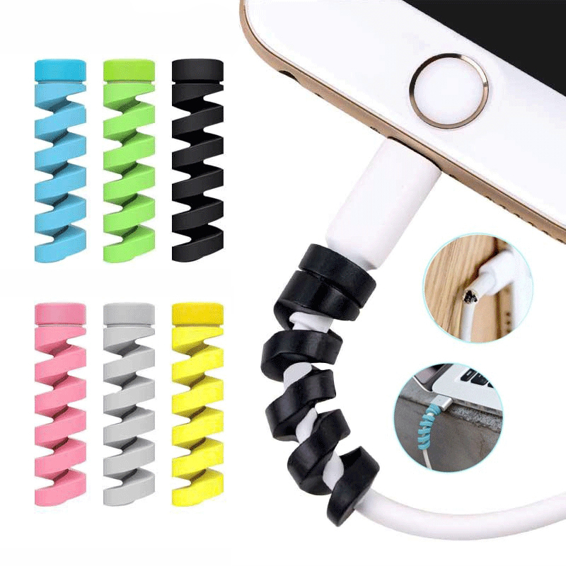 Candy Phone Cable Protector/Winder Cord Bite Spiral Wire Organizer ...