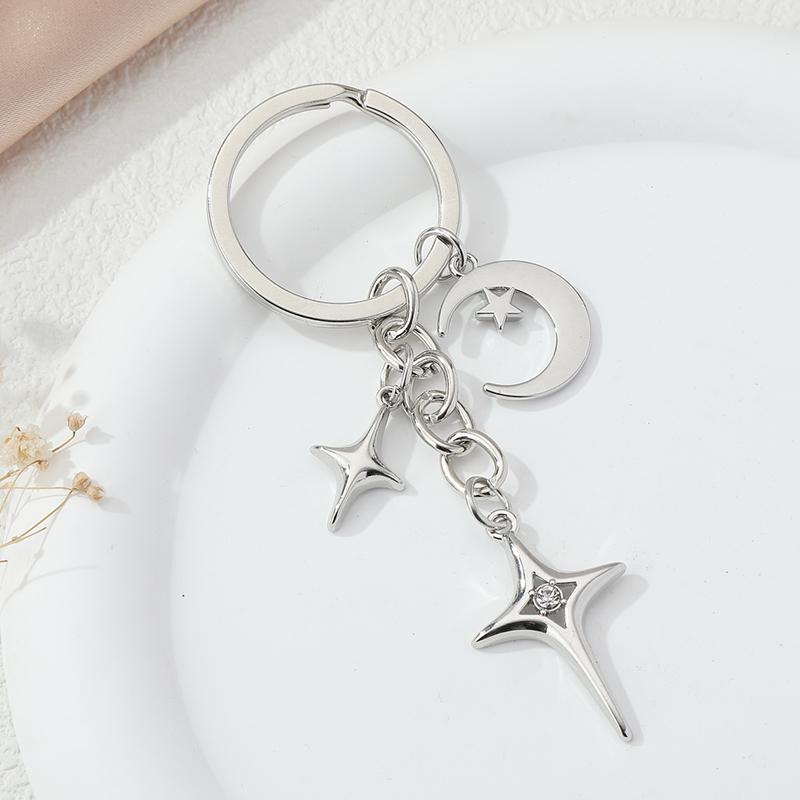 Y2K Star Moon Key chains Pretty Key Ring For Friends Gift | Shopee ...