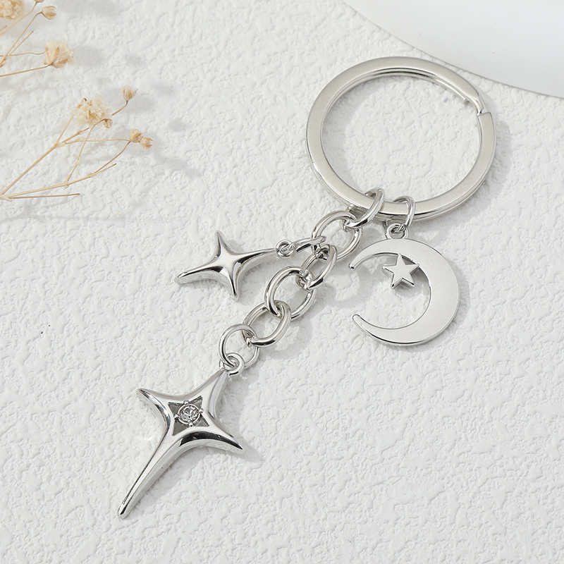 Y2K Star Moon Key chains Pretty Key Ring For Friends Gift | Shopee ...