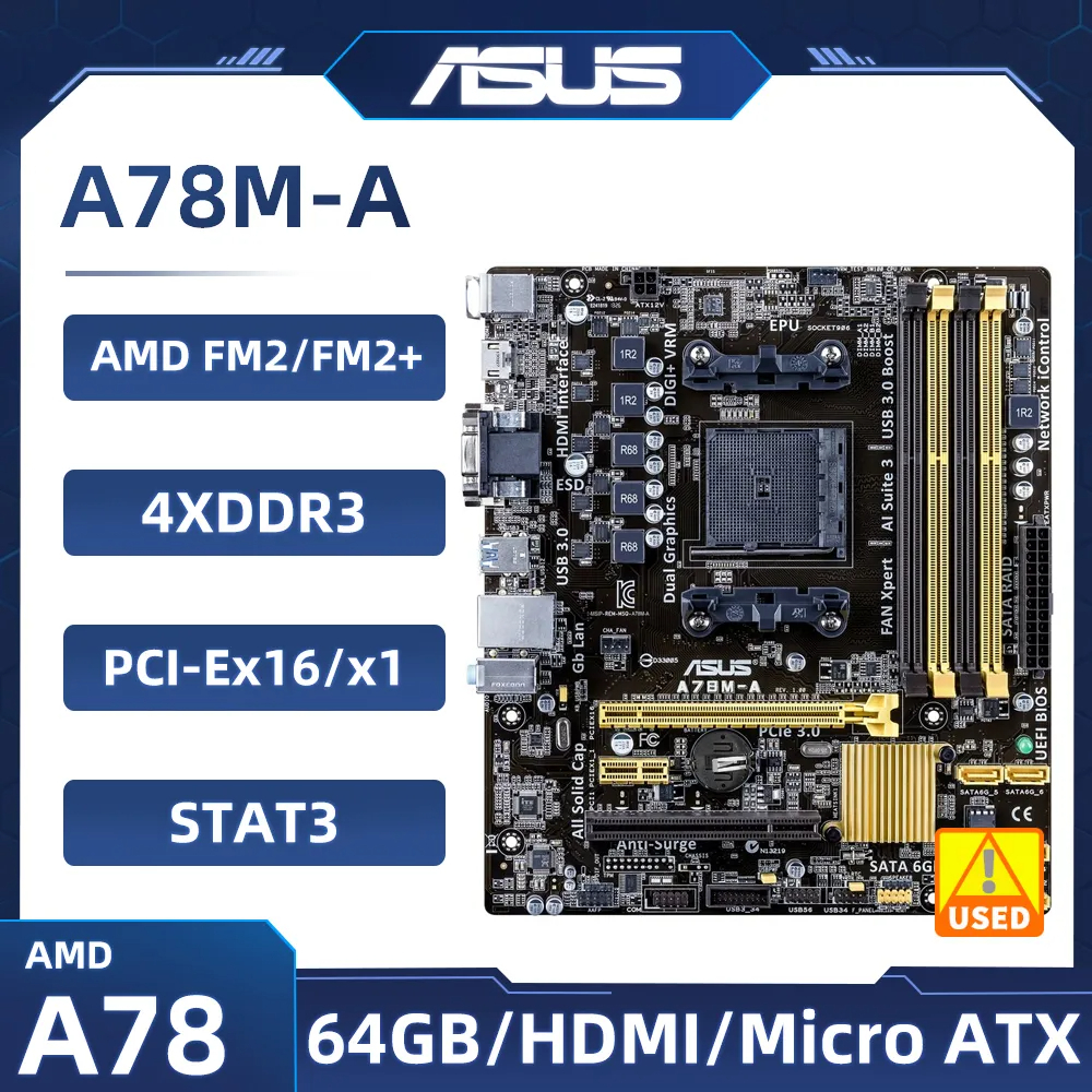 Socket FM2/FM2+Motherboard ASUS A78M-A Motherboard AMD A78 4×DDR3 64GB ...