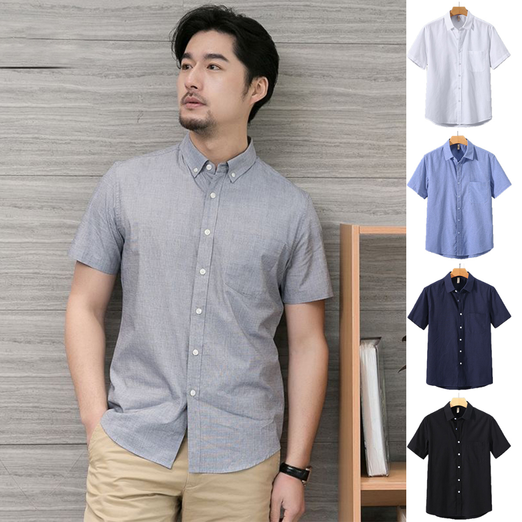 CCC-H Polo Shirt Oxford Cotton Short Sleeve Shirt For Men Plus Size ...