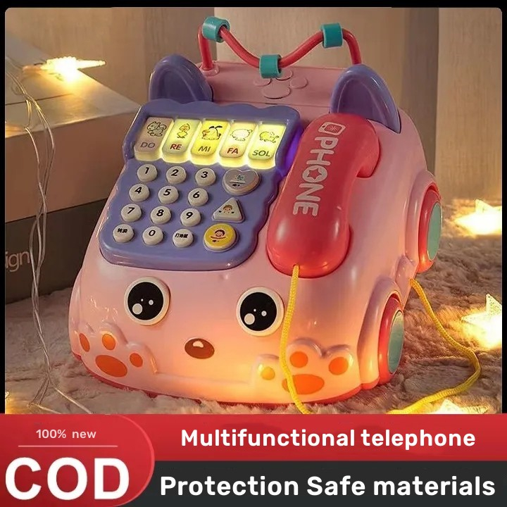 Baby English Music Telephone Toys Infant Early Learning Musical Cartoon ...