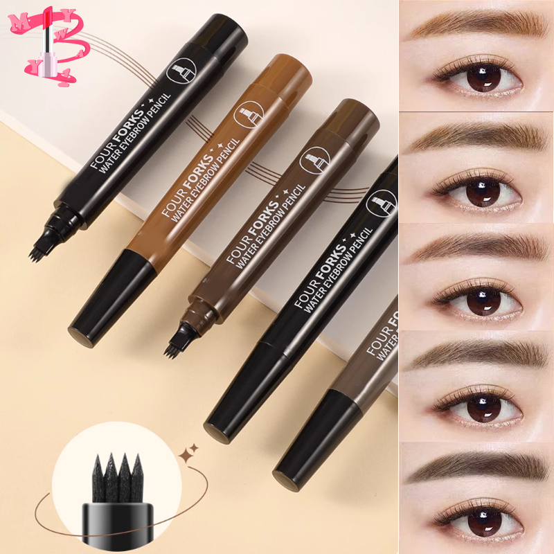 Eyebrow Pencil 4 Tip Liquid Brow Tattoo Pen Makeup Eyebrows Waterproof ...