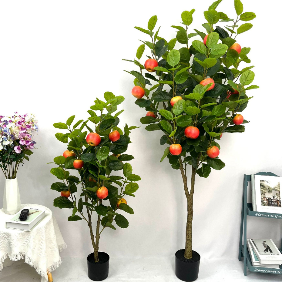 160cm Artificial Apple tree Plant Artificial green Leaf plants potted ...