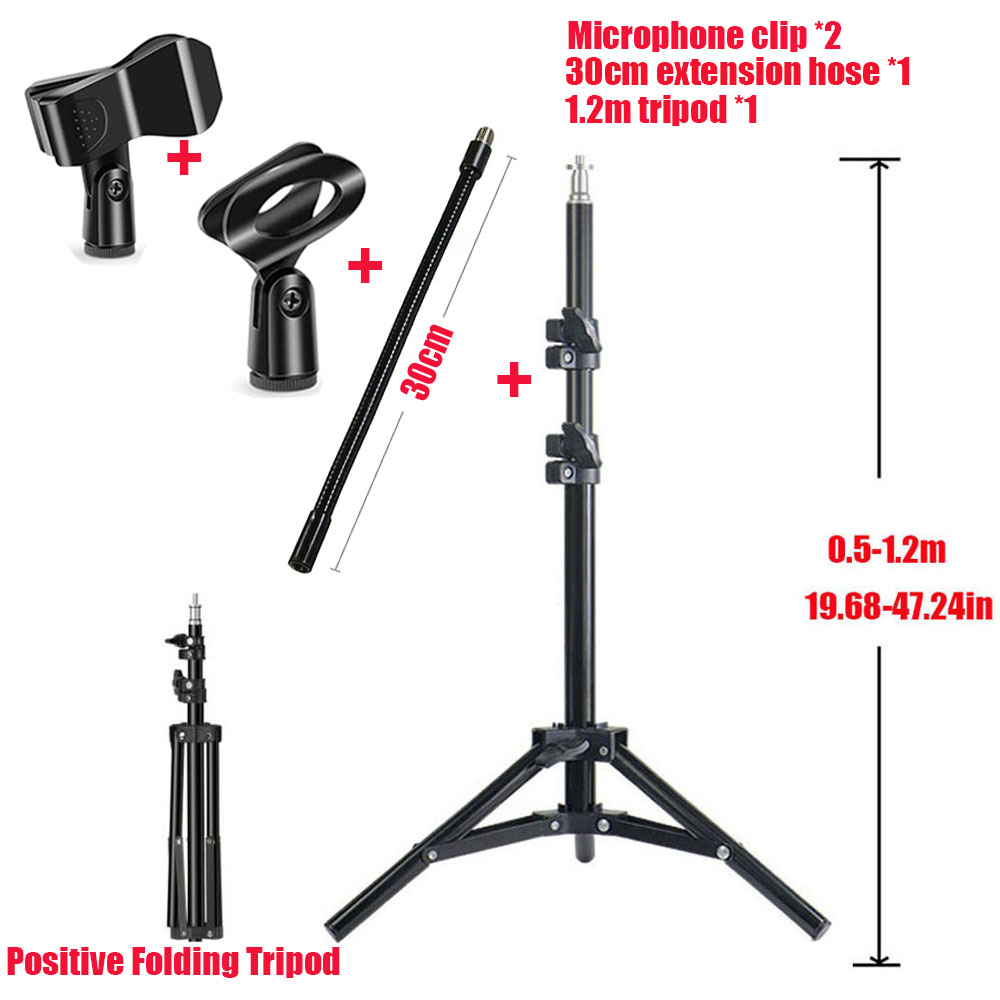 Mic Stand Boom Microphone Stands Tripod Gooseneck Mic Arm Stand Height ...